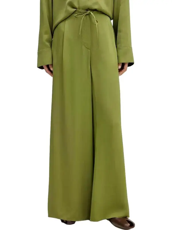 Marc O'polo Pleated Drawstring Palazzo Pants - Green