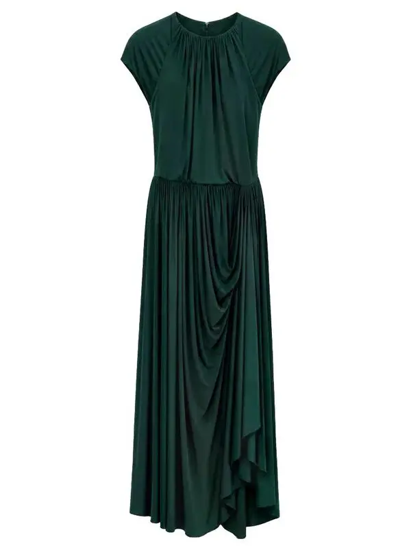 Givenchy Draped Pleated Dress - Green