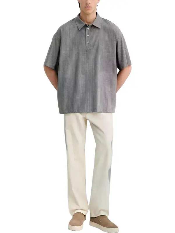 American Vintage Yroway Short-sleeve Polo Shirt - Grey
