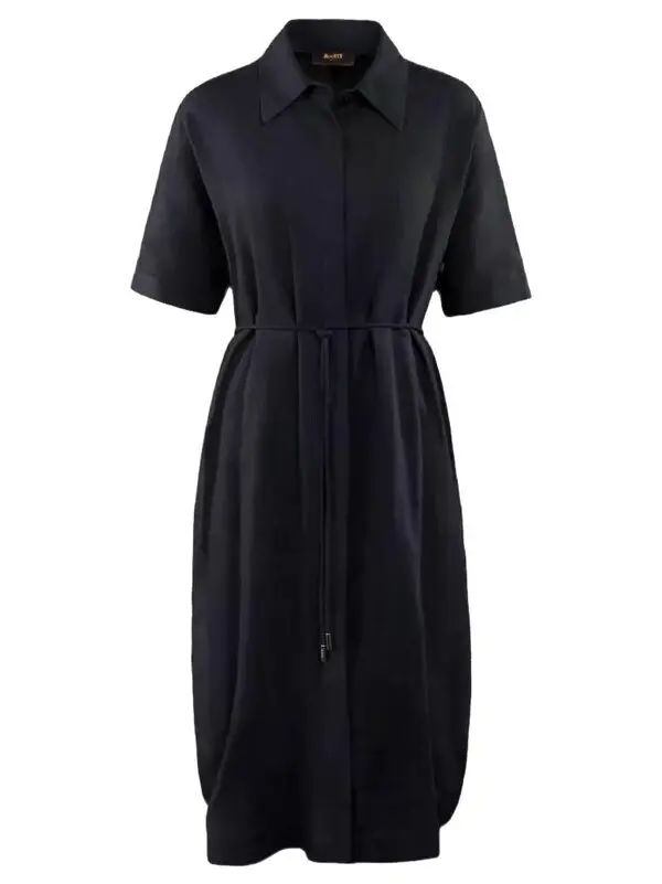 MOORER Linai-glx Belted Midi Dress - Blue