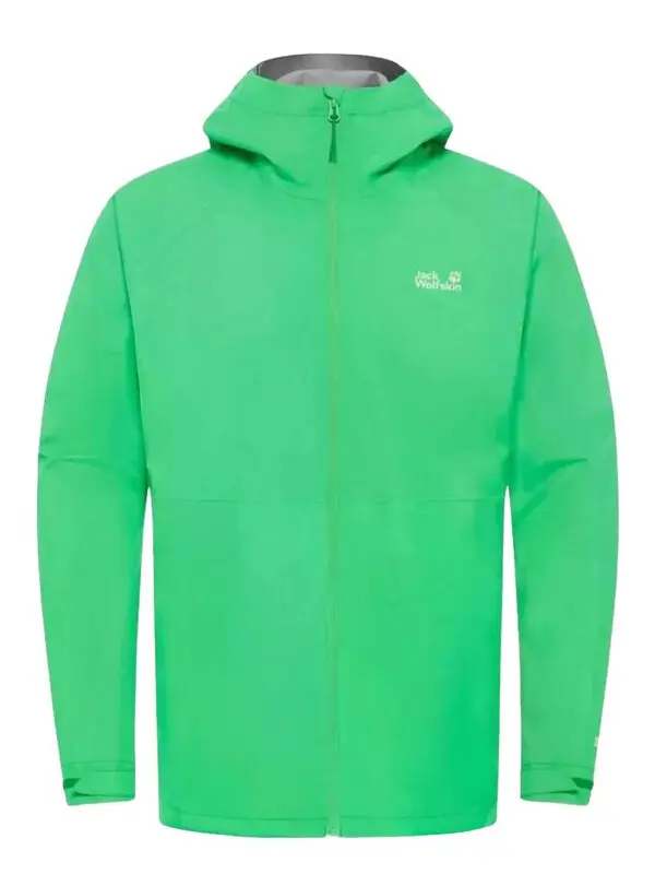 JACK WOLFSKIN Hooded Jacket With Logo Print - Green