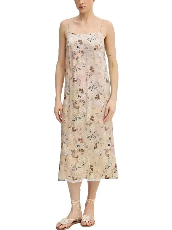 Munthe Barika Floral Print Midi Dress - Neutrals