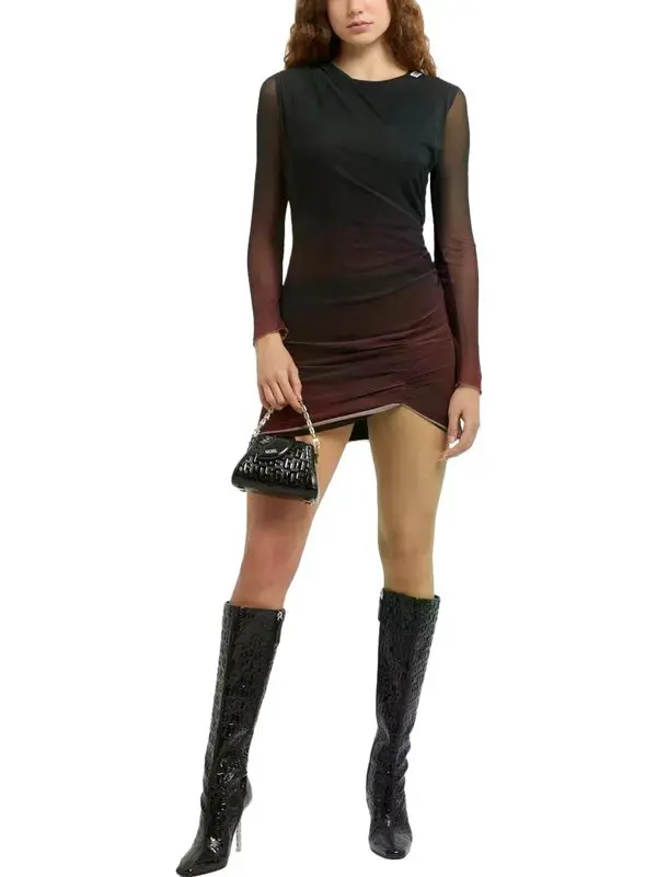Gcds Ruched Tulle Mini Dress - Black