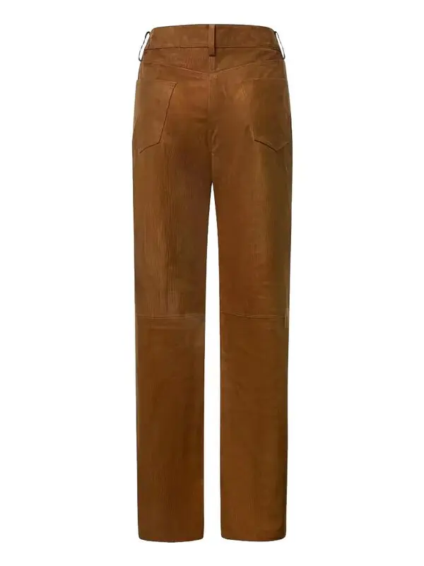 Magda Butrym Corduroy-effect Leather Trousers - Brown