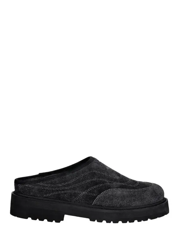 Diemme Contrast-stitch Slip-on Mules - Grey