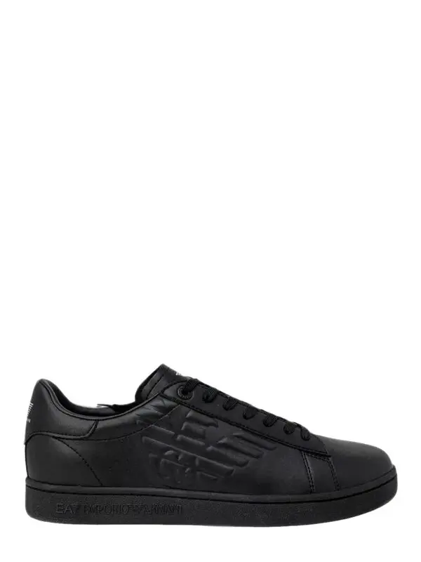EA7 Logo Embossed Low-top Sneakers - Black