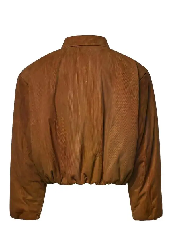 Magda Butrym Corduroy-effect Leather Bomber Jacket - Brown