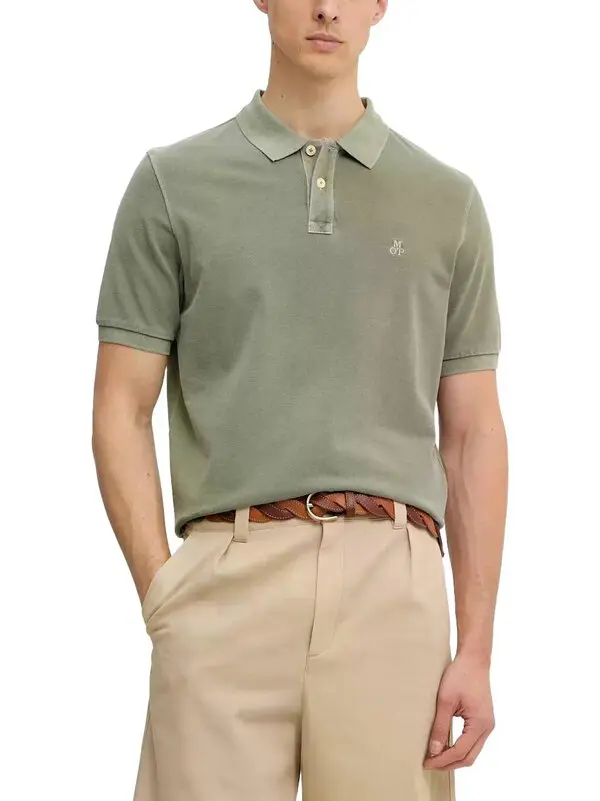 Marc O'polo Logo-embroidered Short-sleeve Polo Shirt - Green