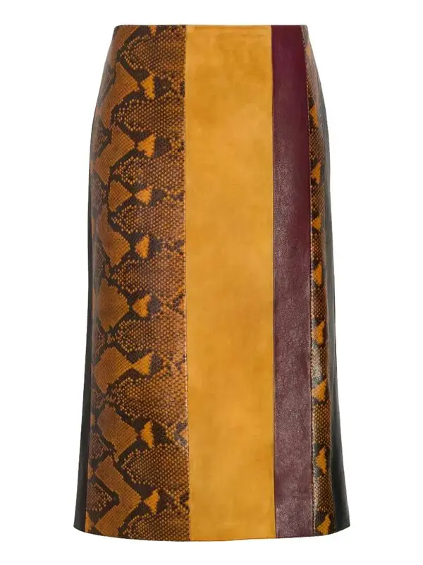 Proenza Schouler Sirine Pieced Leather Skirt - Brown