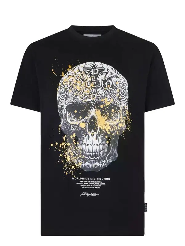 Philipp Plein Jersey T-shirt Skull Baroque Dots - Black