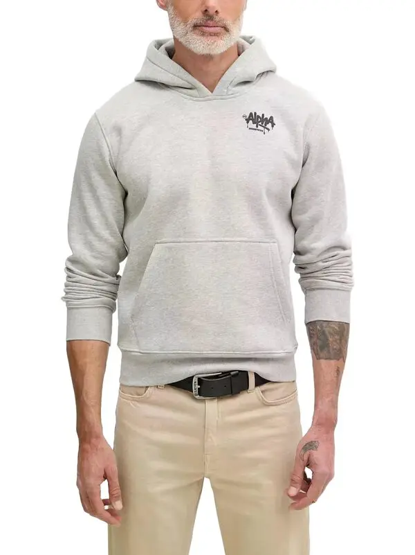 Alpha Industries Logo Print Hoodie - Grey