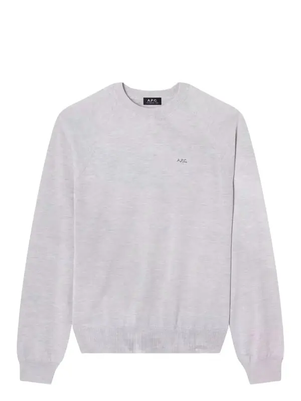 A.p.c. Logo-embroidered Raglan Sleeve Sweater - Grey