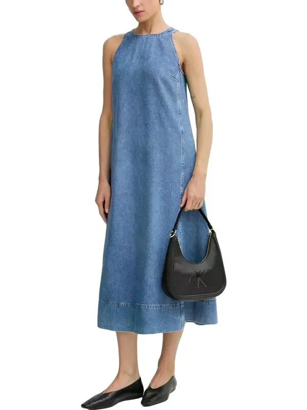 Marc O'polo Halterneck Sleeveless Midi Dress - Blue