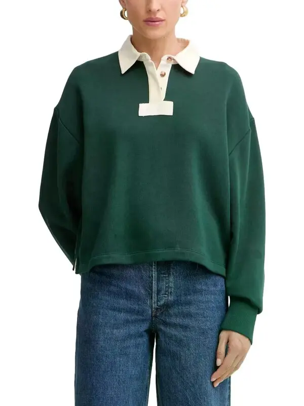 Rag & Bone Contrast-collar Polo Sweatshirt - Green