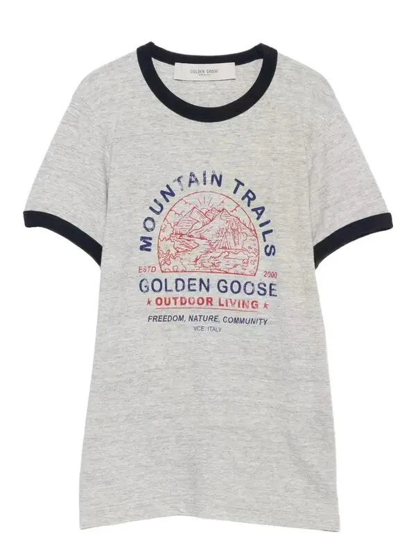 GOLDEN GOOSE Crew Neck Short Sleeve T-shirt - Grey
