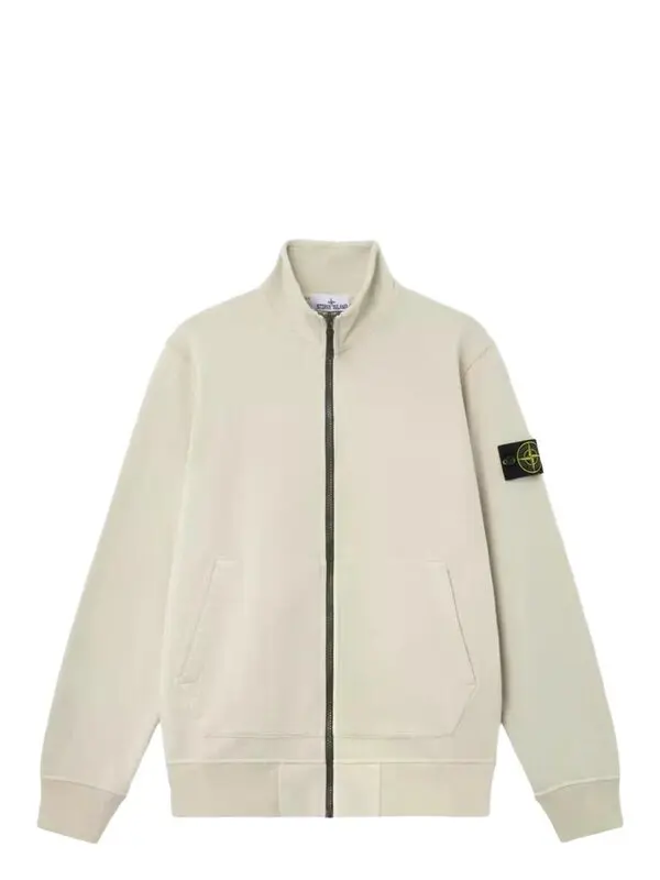 Stone Island Logo-patch Full-zip Sweater - Neutrals