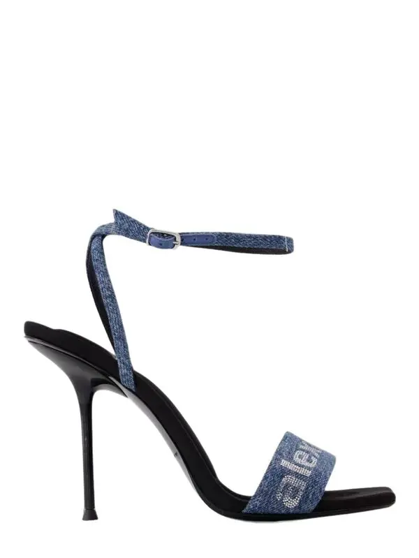 Alexander Wang Julie Billboard Crystal-embellished Stiletto Sandals - Blue