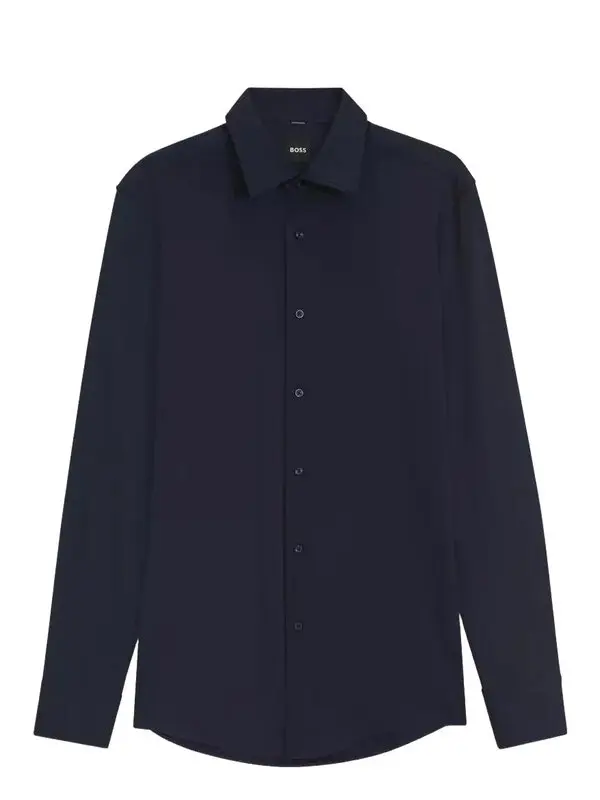 BOSS Slim-fit Stretch-jersey Shirt - Blue