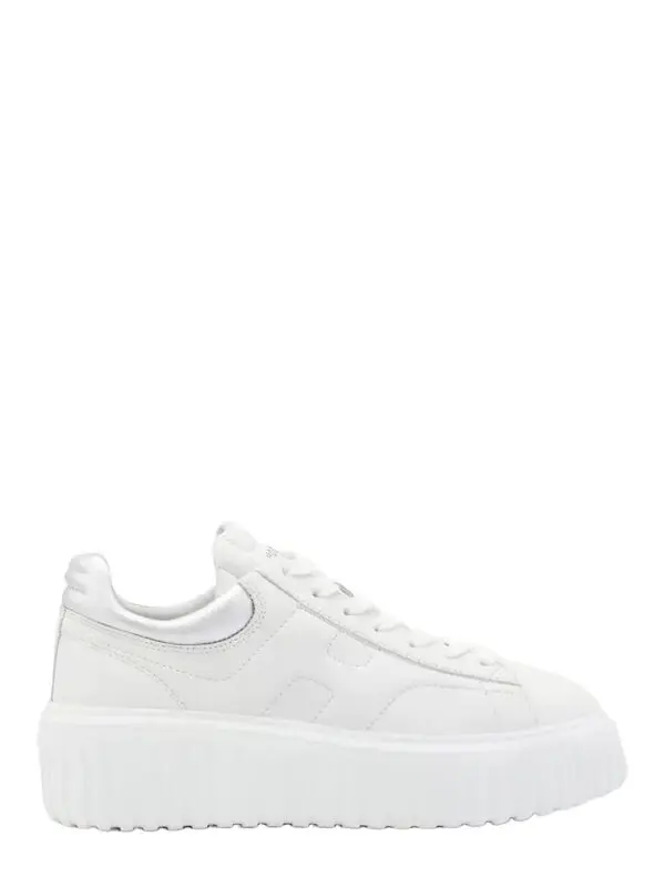 Hogan H-stripes Platform Leather Sneakers - White