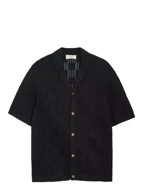 LES DEUX Camp-collar Shirt - Black