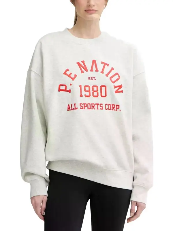 P.E Nation Logo Detail Crewneck Sweatshirt - Grey