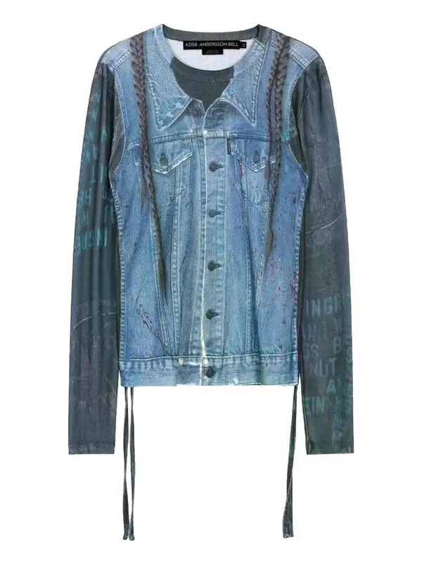 Andersson Bell Dark Navy Trompe L'oeil T-shirt - Blue