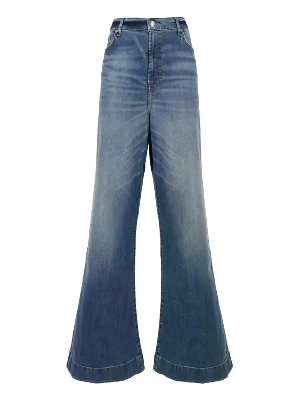 7 For All Mankind Faded Effect Wide-leg Jeans - Blue