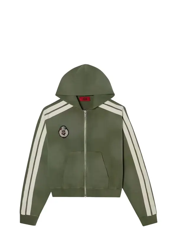 424 Academy Logo-patch Hoodie - Green