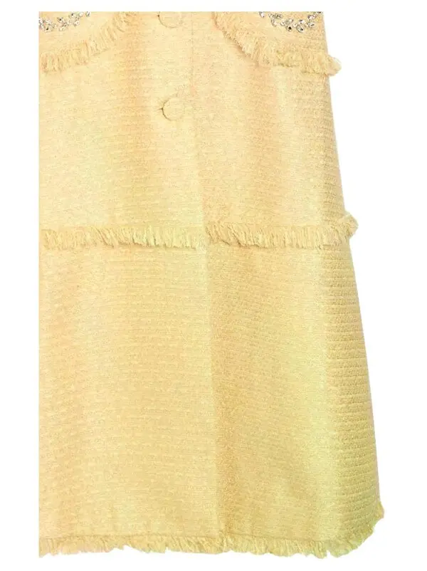 Huishan Zhang Crystal-embellished Tweed Midi Dress - Yellow