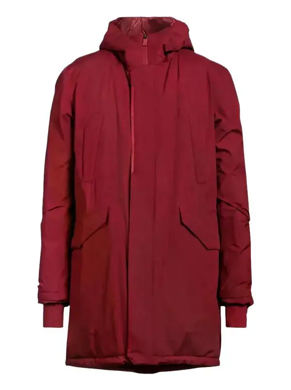 Herno Zip-up Hooded Coat - Red