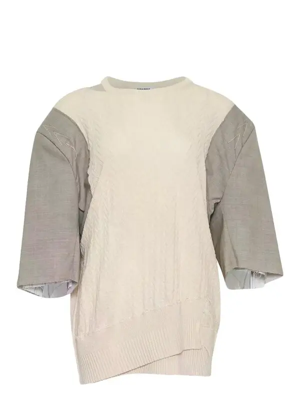 SONIA CARRASCO Cable-knit Panelled Sweater - Neutrals
