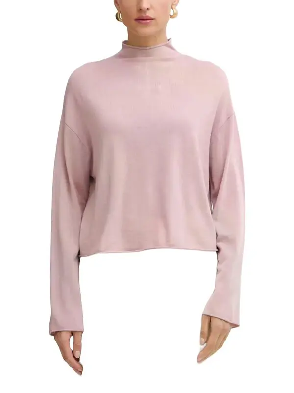 Marc O'polo High-neck Rolled-edge Sweater - Pink