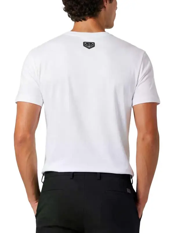 Philipp Plein Jersey Round-neck T-shirt Ss Skull Dollar Stones - White