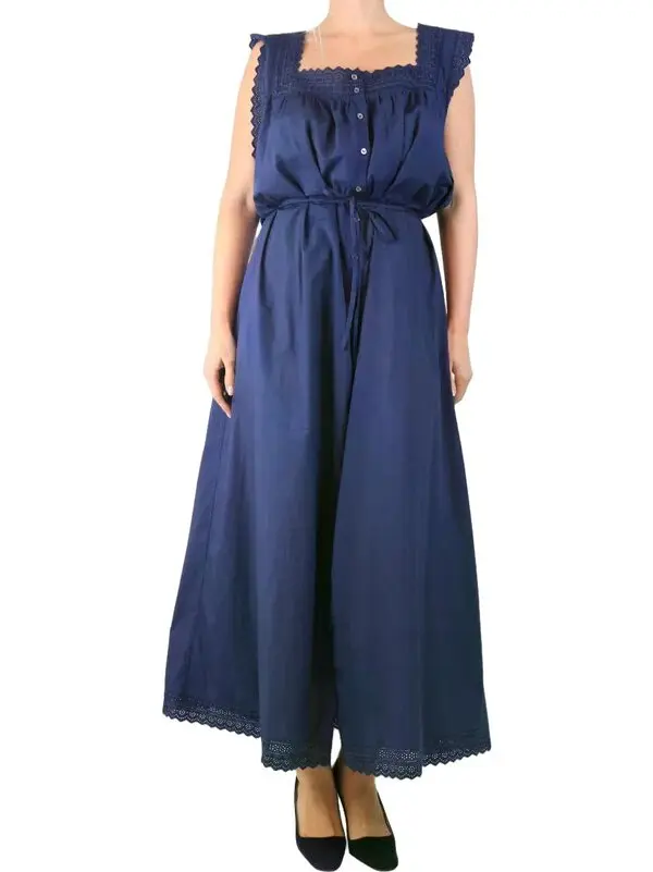 DÔEN Sleeveless Square Neck Maxi Dress - Blue