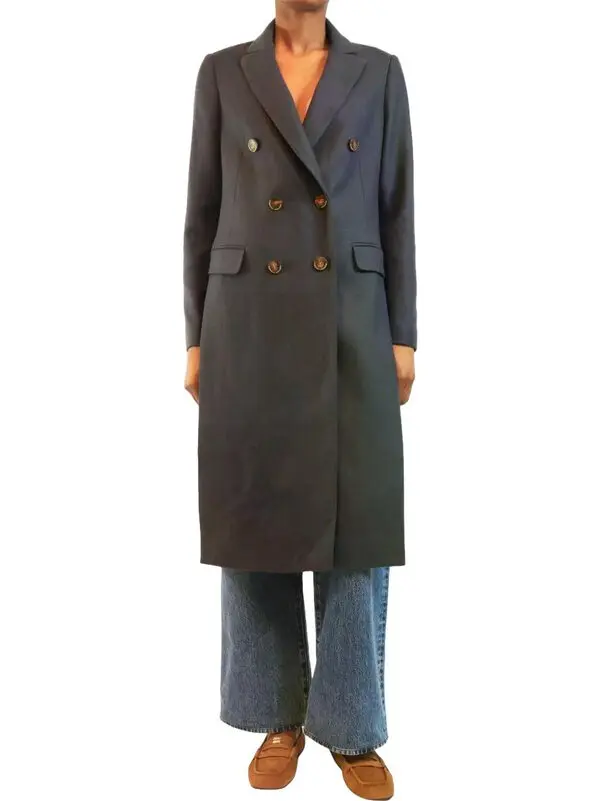 Brunello Cucinelli Double-breasted Cashmere Coat - Blue