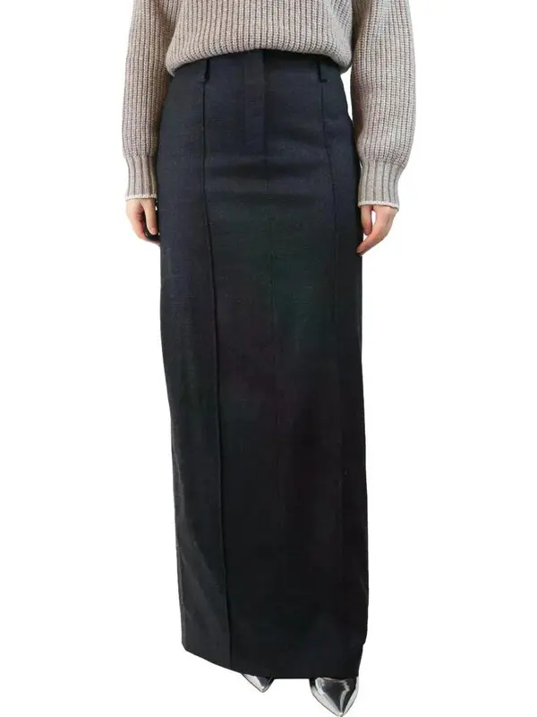 G. Seam-detail Maxi Skirt - Grey