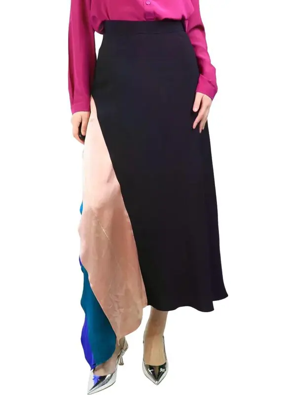 ROKSANDA Color-block Ruffled Maxi Skirt - Black