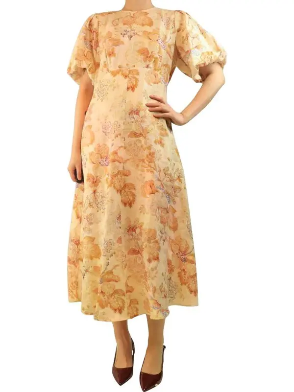 ALEMAIS Printed Midi Dress - Neutrals