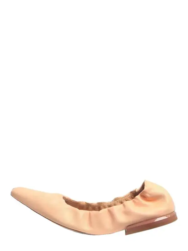 Dries Van Noten Ruched Leather Ballet Flats - Neutrals