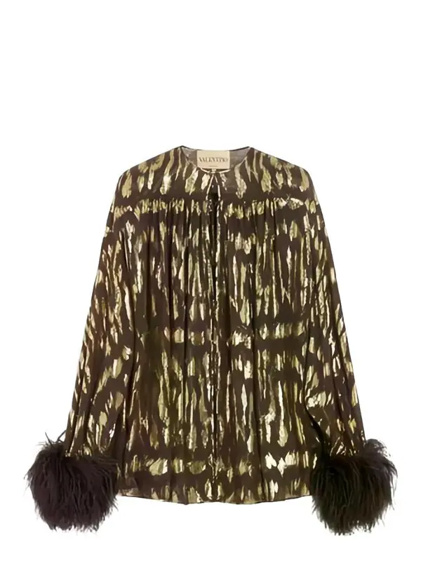 Valentino Garavani Lurex Jacquard Shirt - Brown