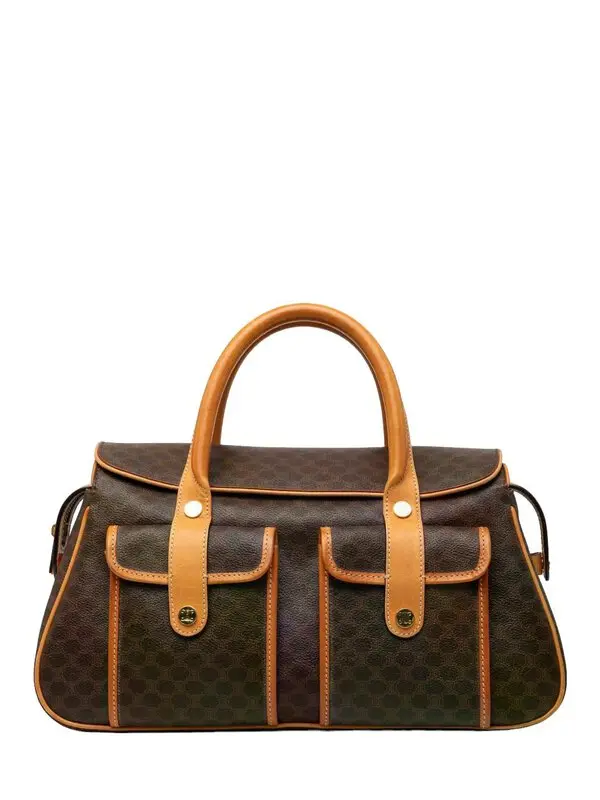 Celine Macadam Coated Canvas Handbag - Brown