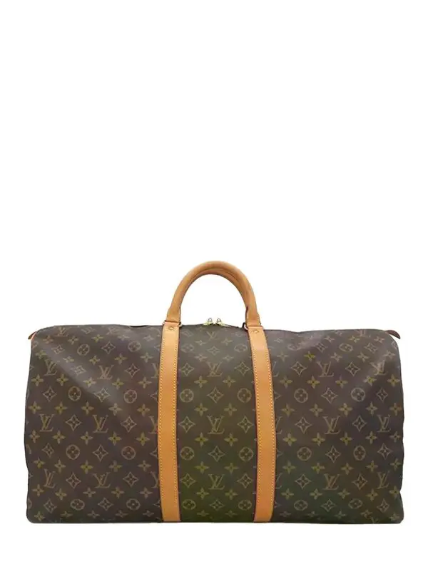 LOUIS VUITTON 1995 Monogram Keepall 55 Travel Bag - Brown