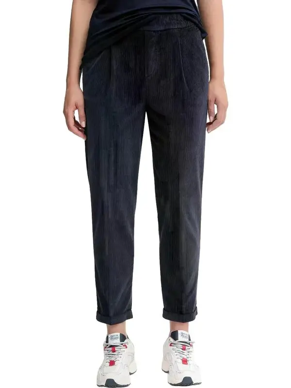 BENETTON Pleated Corduroy Effect Trousers - Blue