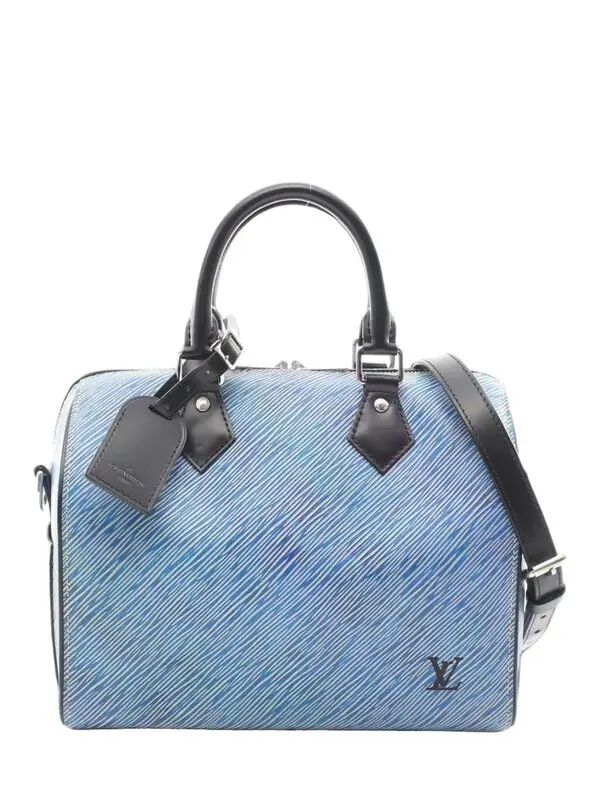 LOUIS VUITTON 2016 Epi Denim Speedy Bandoulière Tote Bag - Blue