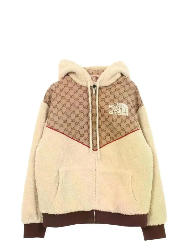 Gucci Gg Canvas Monogrammed Fleece Hoodie - Neutrals
