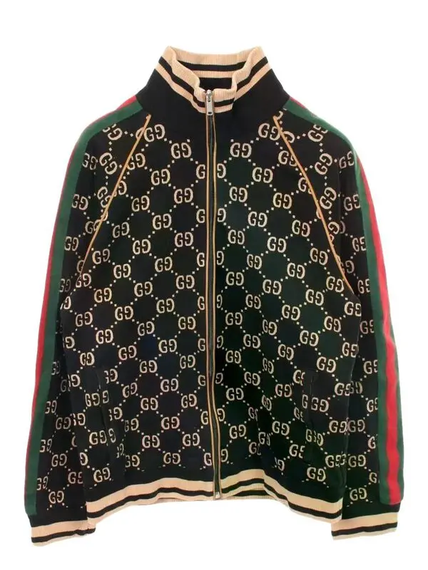 Gucci Gg Supreme Cotton Track Jacket - Black