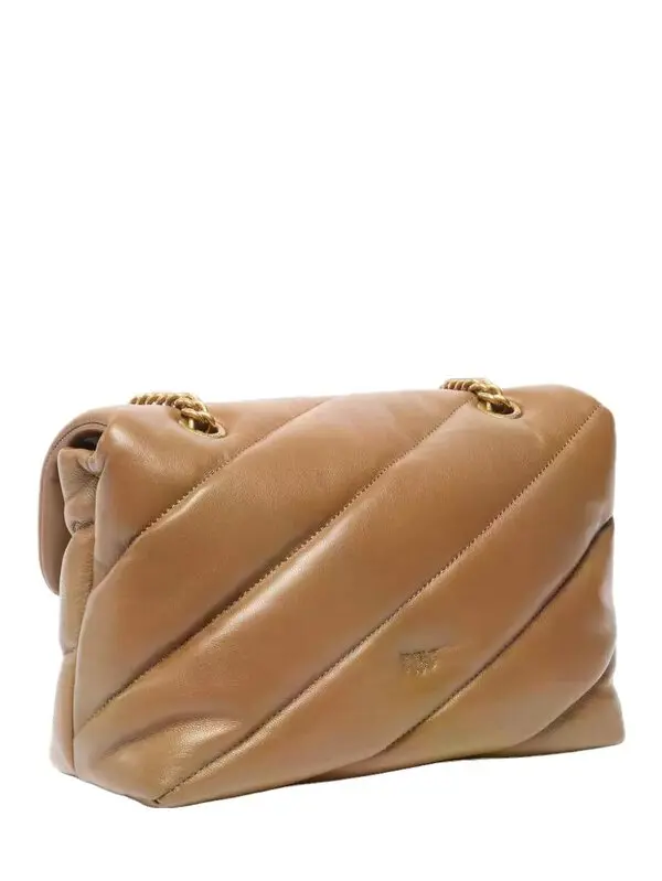 Pinko Love Birds Quilted Shoulder Bag - Neutrals