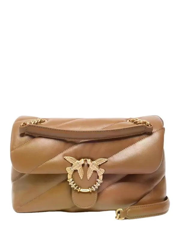 Pinko Love Birds Quilted Shoulder Bag - Neutrals