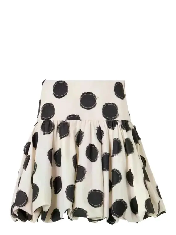 Akris Polka Dot Bubble Hem Mini Skirt - Neutrals