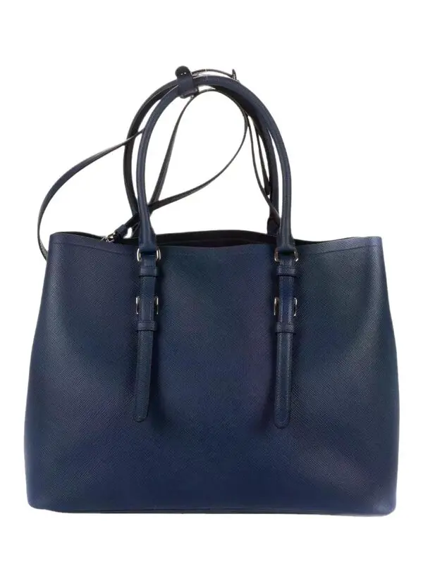 Prada Saffiano Cuir Tote Bag - Blue